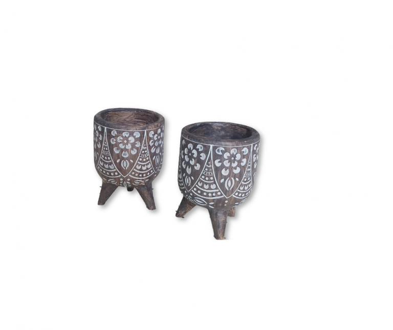 Nice Backyard | Tribal African Resin Pot Planters - Nice Backyard